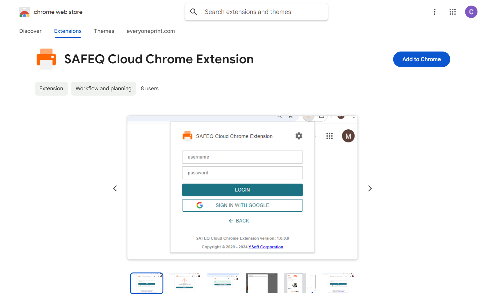 SAFEQ Cloud Chrome extension | YSoft SAFEQ documentation